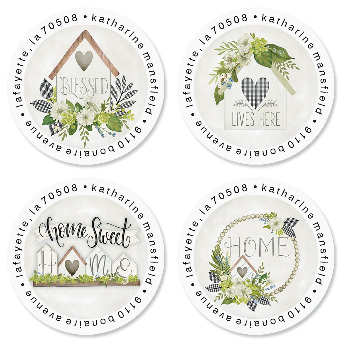 Home Sweet Home Round Address Labels | Current Catalog