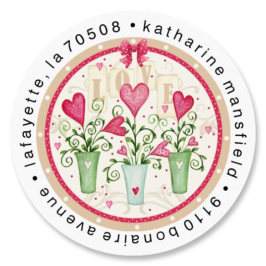 Spring Love Round Address Labels | Current Catalog