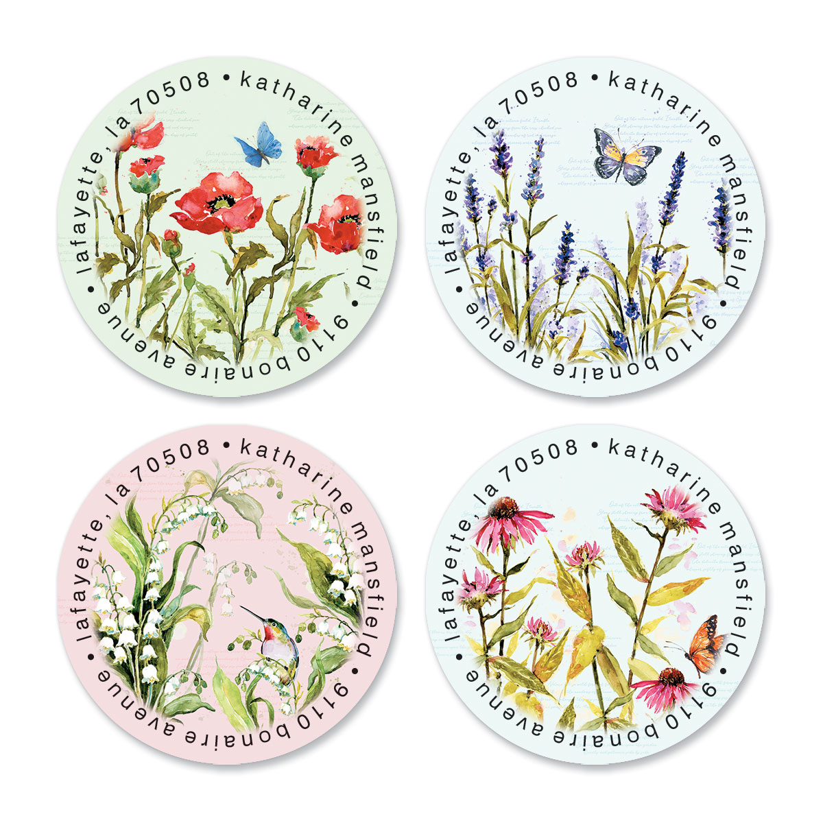 Eden Round Address Labels (6 Designs) | Current Catalog