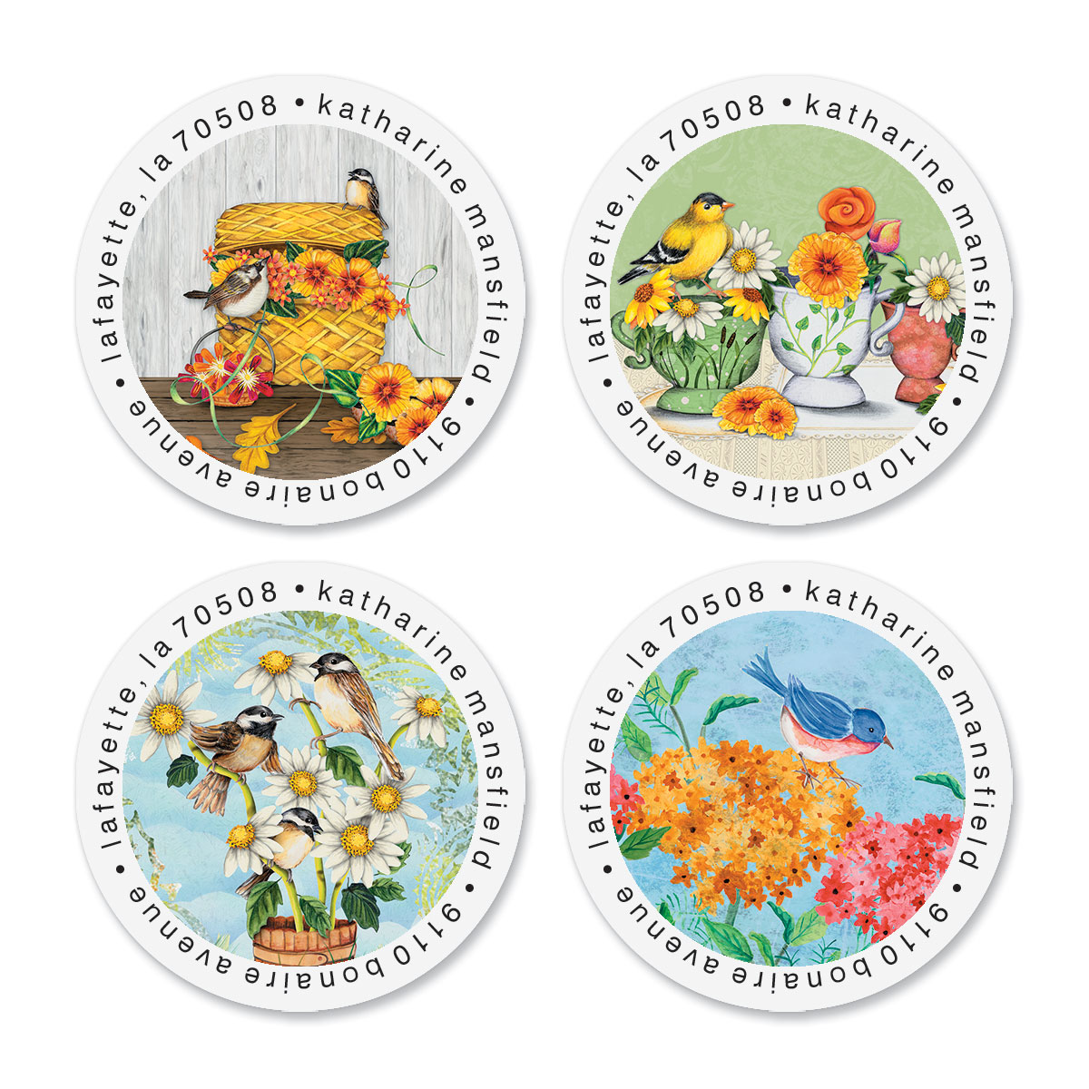 Spring Tails Round Return Address Labels G1324 | Current Catalog