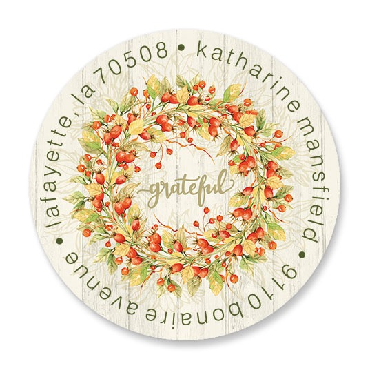 Berry Grateful Round Address Labels | Current Catalog