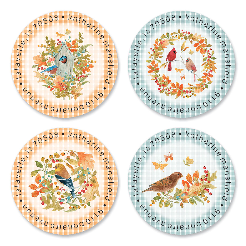 Joys of Autumn Round Address Labels | Current Catalog