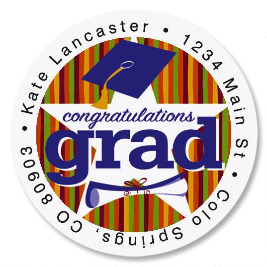 Graduation Star Round Address Labels | Current Catalog