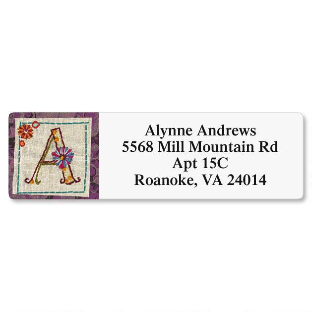Hand Stitched Initial Classic Address Labels | Current Catalog