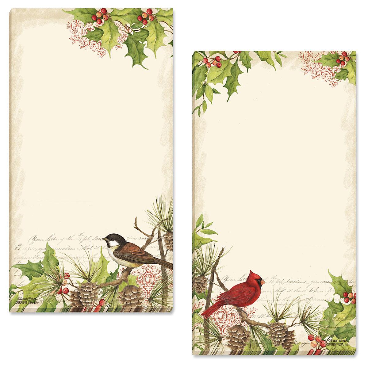 Holly & Birds Christmas Magnetic Notepads | Current Catalog