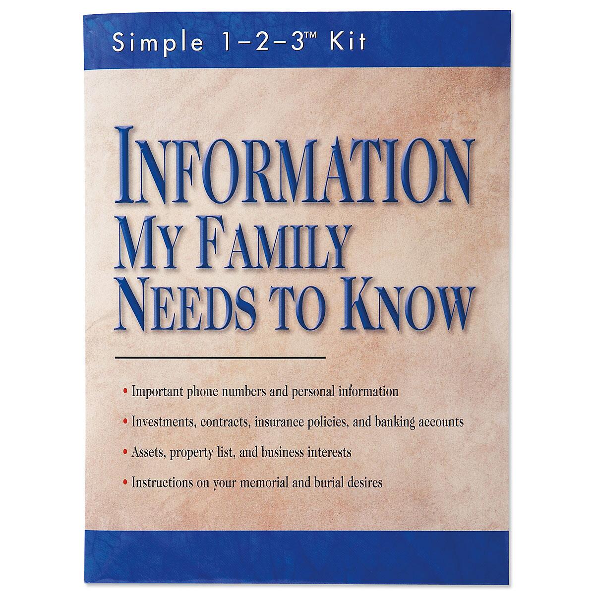 Information My Family Needs to Know Kit | Current Catalog
