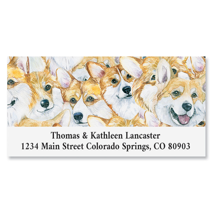 Crowd Of Corgis Deluxe Address Labels | Current Catalog