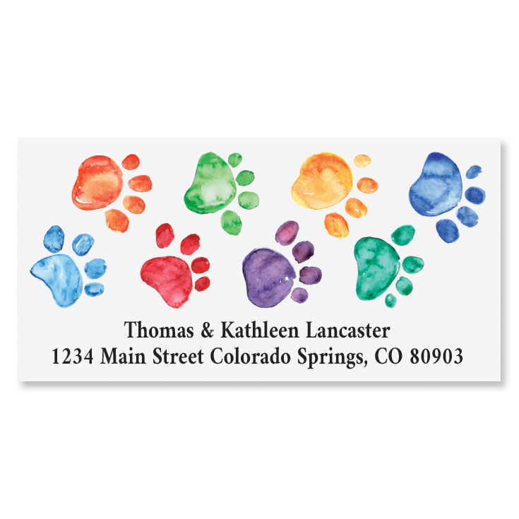 Watercolor Paws Deluxe Address Labels | Current Catalog