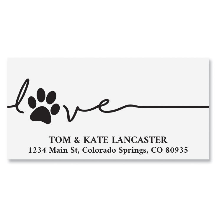 Puppy Pawprint Love Deluxe Address Labels | Current Catalog