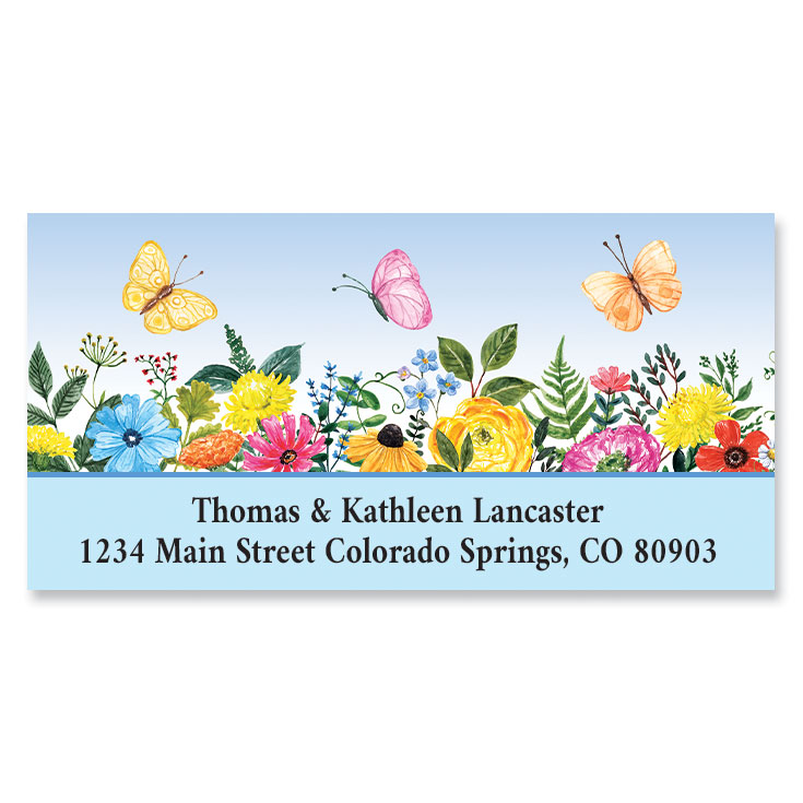 Fields of Color with Butterflies Deluxe Address Labels | Current Catalog