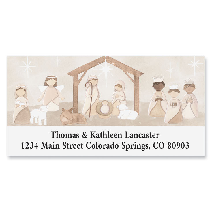 Kinder Nativity Deluxe Address Labels | Current Catalog
