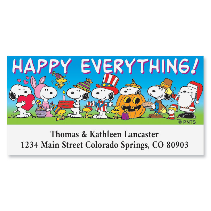 PEANUTS® Happy Snoopy™ Deluxe Address Labels | Current Catalog