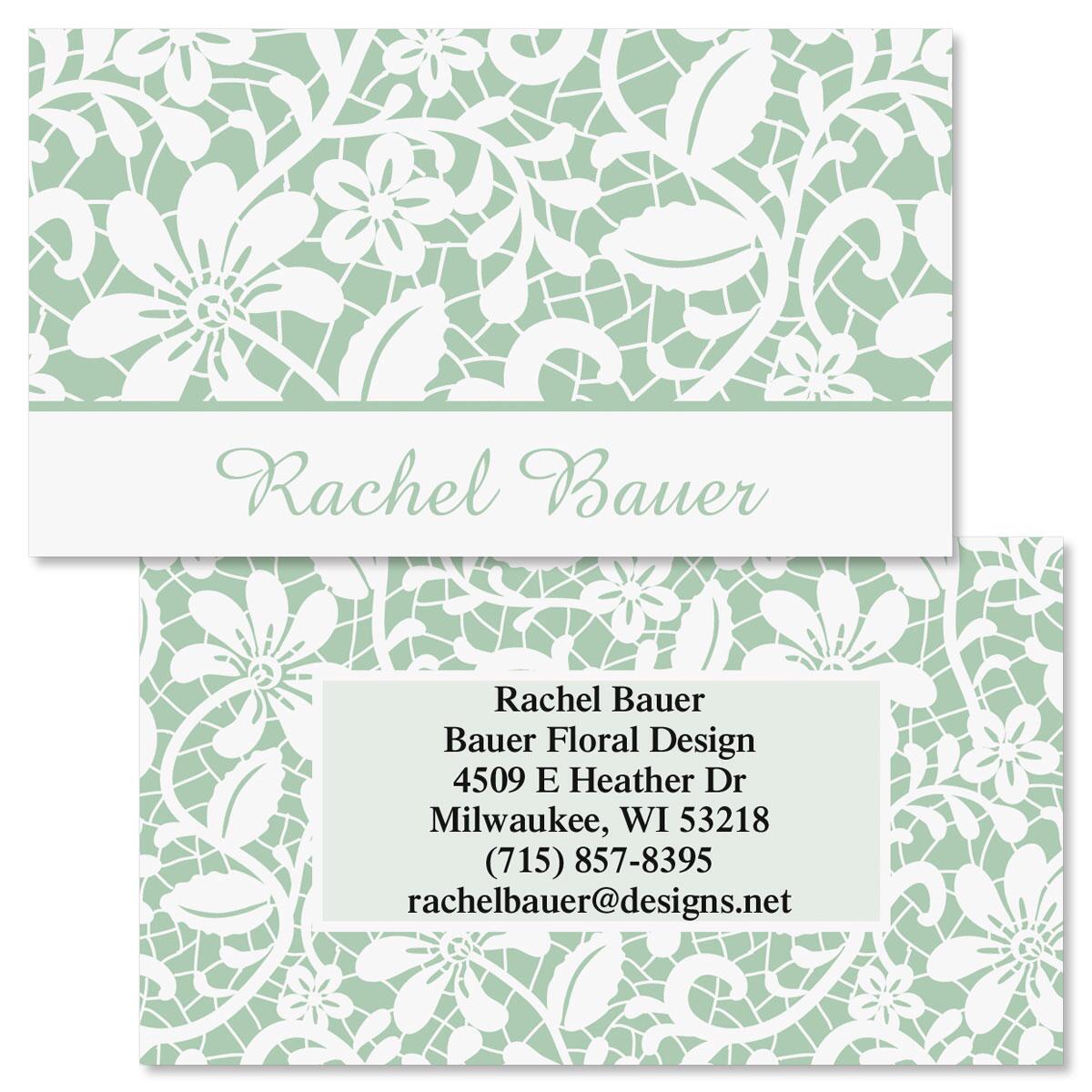 Lace Designer Double-Sided Business Cards | Current Catalog