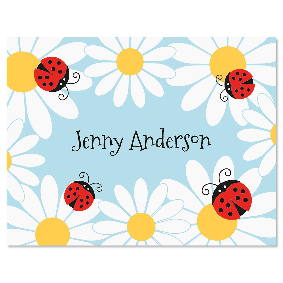 Ladybug Daisy Personalized Note Cards | Current Catalog