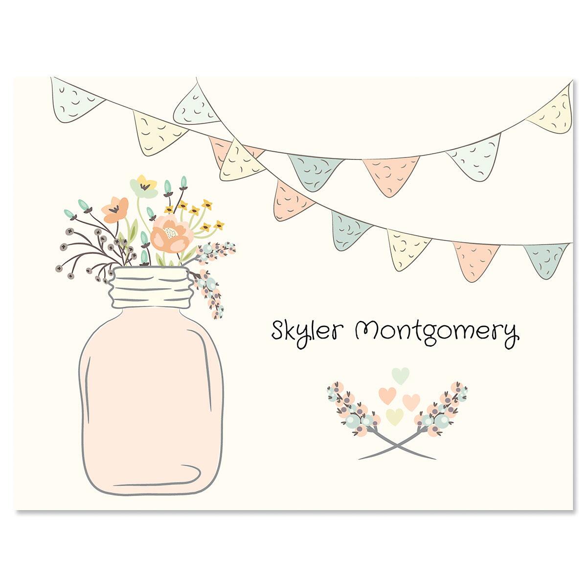 Mason Jar Personalized Note Cards | Current Catalog