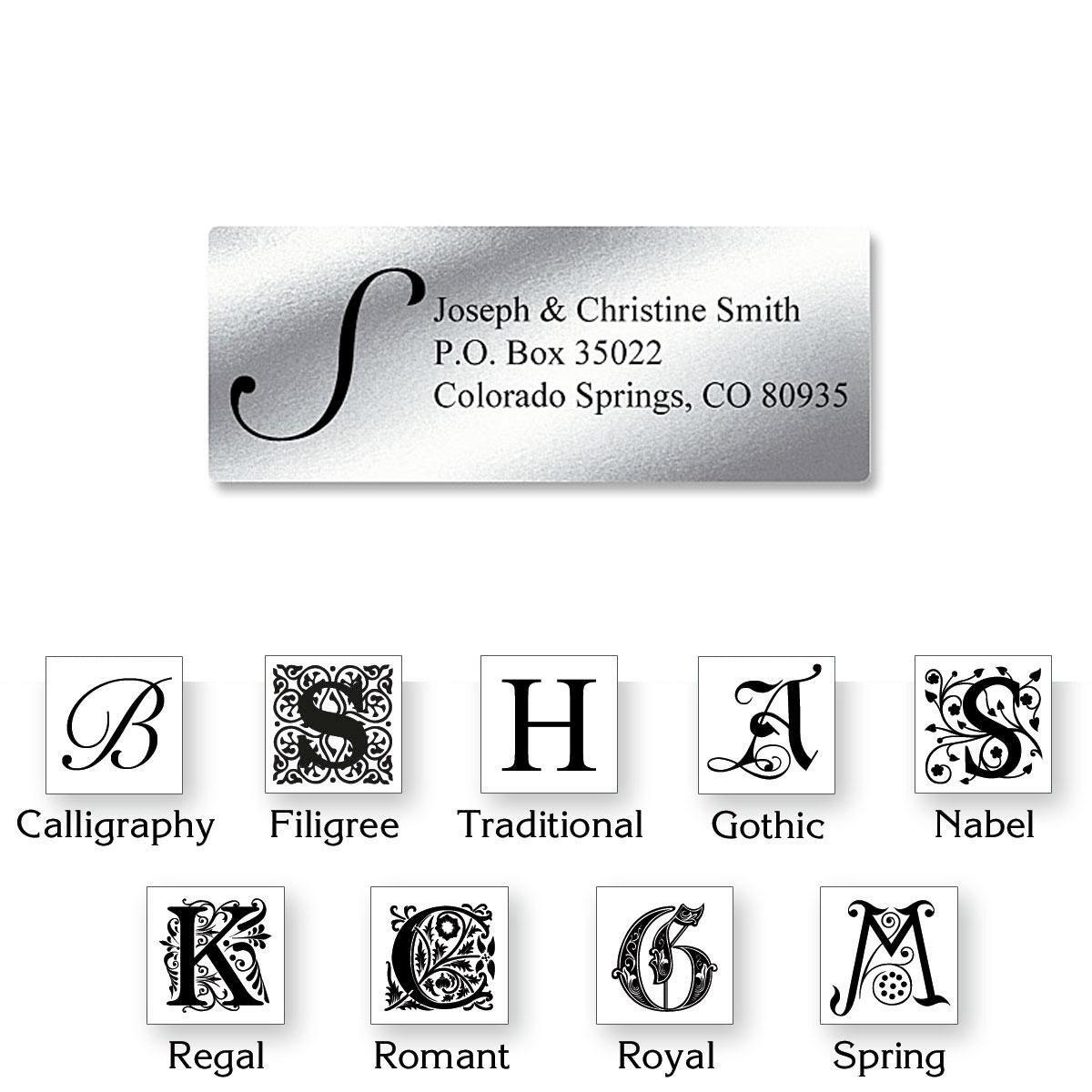 Monogram Silver Foil Address Labels | Current Catalog
