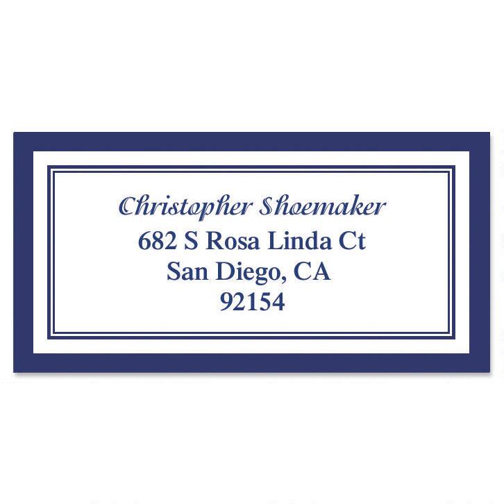 Navy Crisp Border Label | Current Catalog