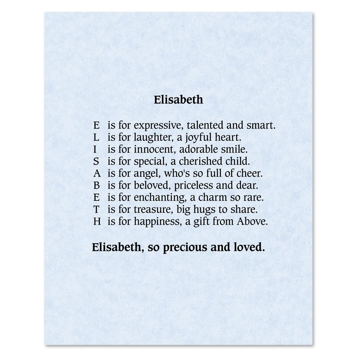 Parchment Blue Name Poem Print | Current Catalog