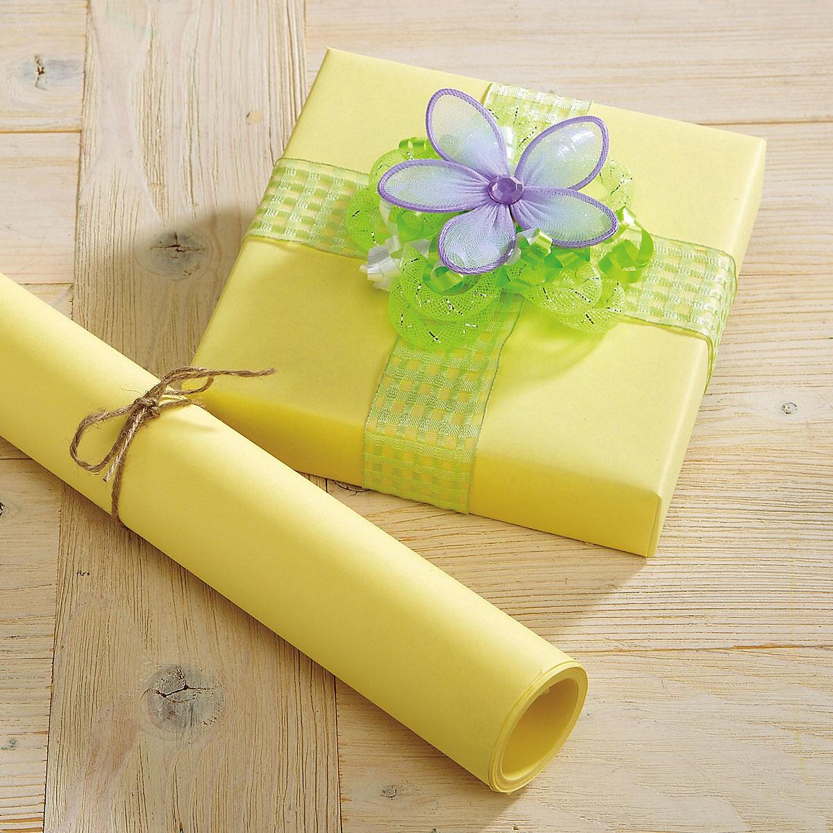 Pastel Yellow Kraft Gift Wrap | Current Catalog