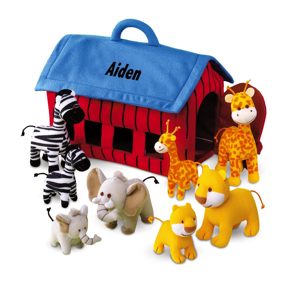 Plush Zoo Animals Personalized Play Set | Current Catalog