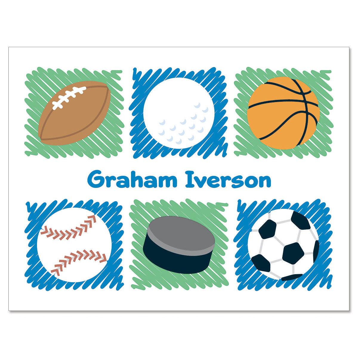 Personalized Sports Note Cards | Current Catalog