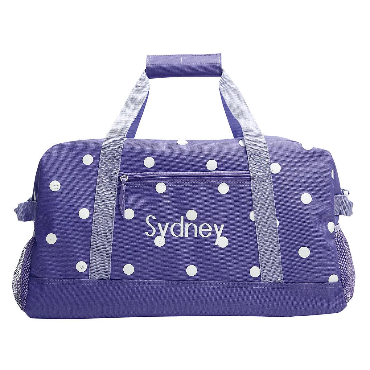 Purple with White Dots Duffel Bag | Current Catalog