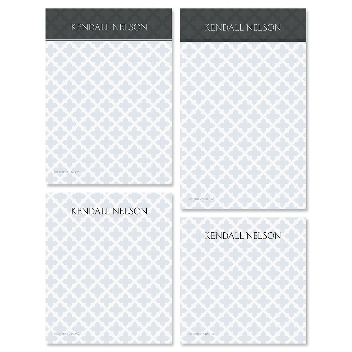 Quatrefoil Personalized Notepad Set | Current Catalog
