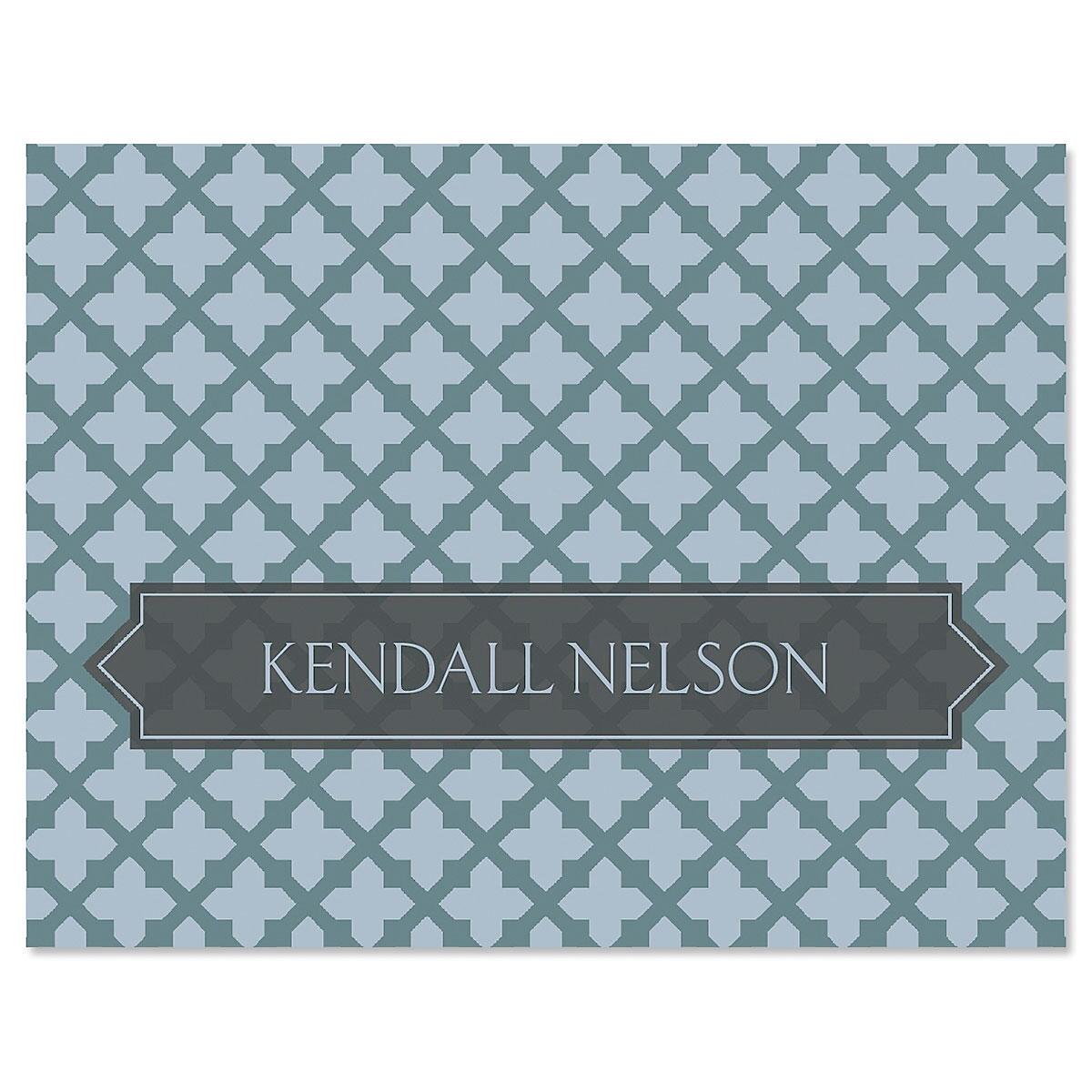 Quatrefoil Personalized Note Cards | Current Catalog