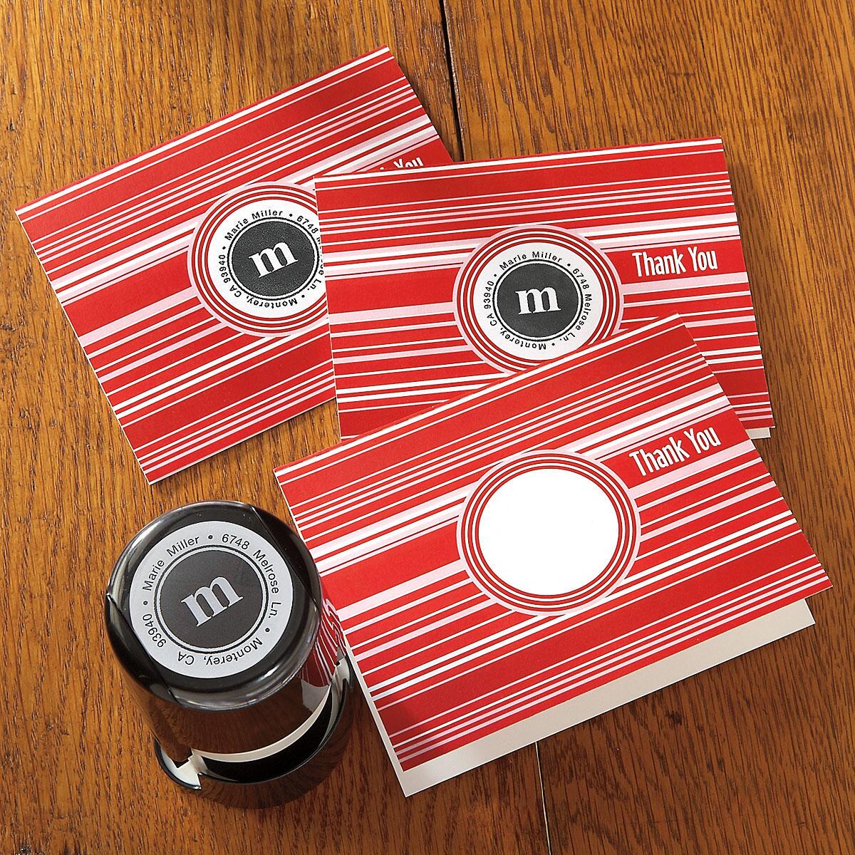 Red Stripe Stampable Note Card | Current Catalog
