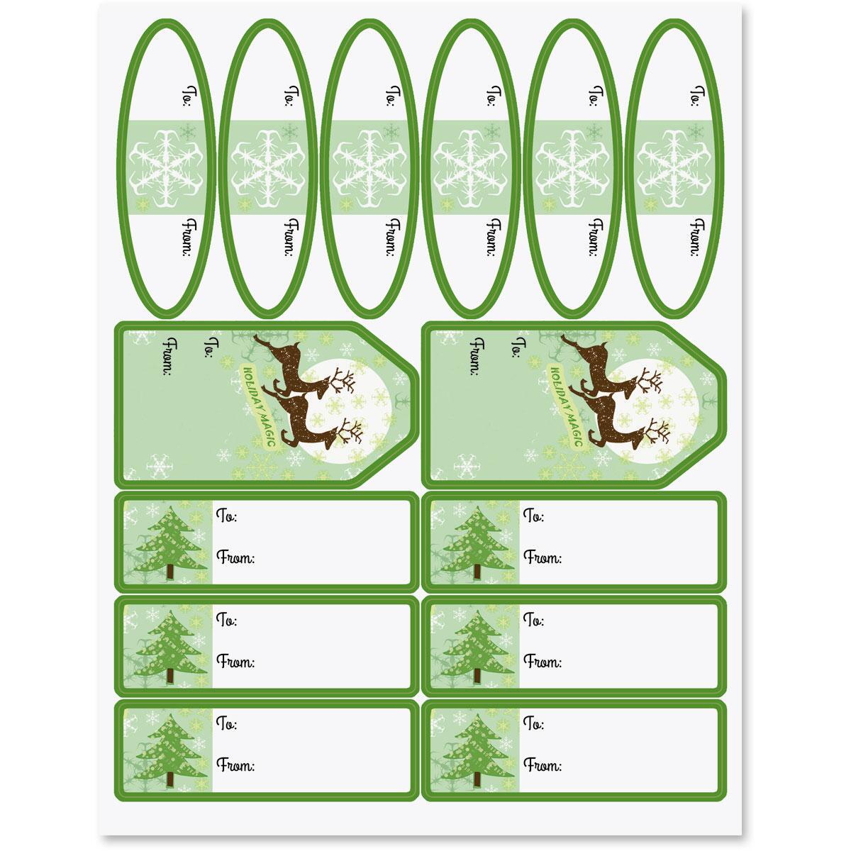 Reindeer Holiday Magic Gift Wrap To/From Labels | Current Catalog