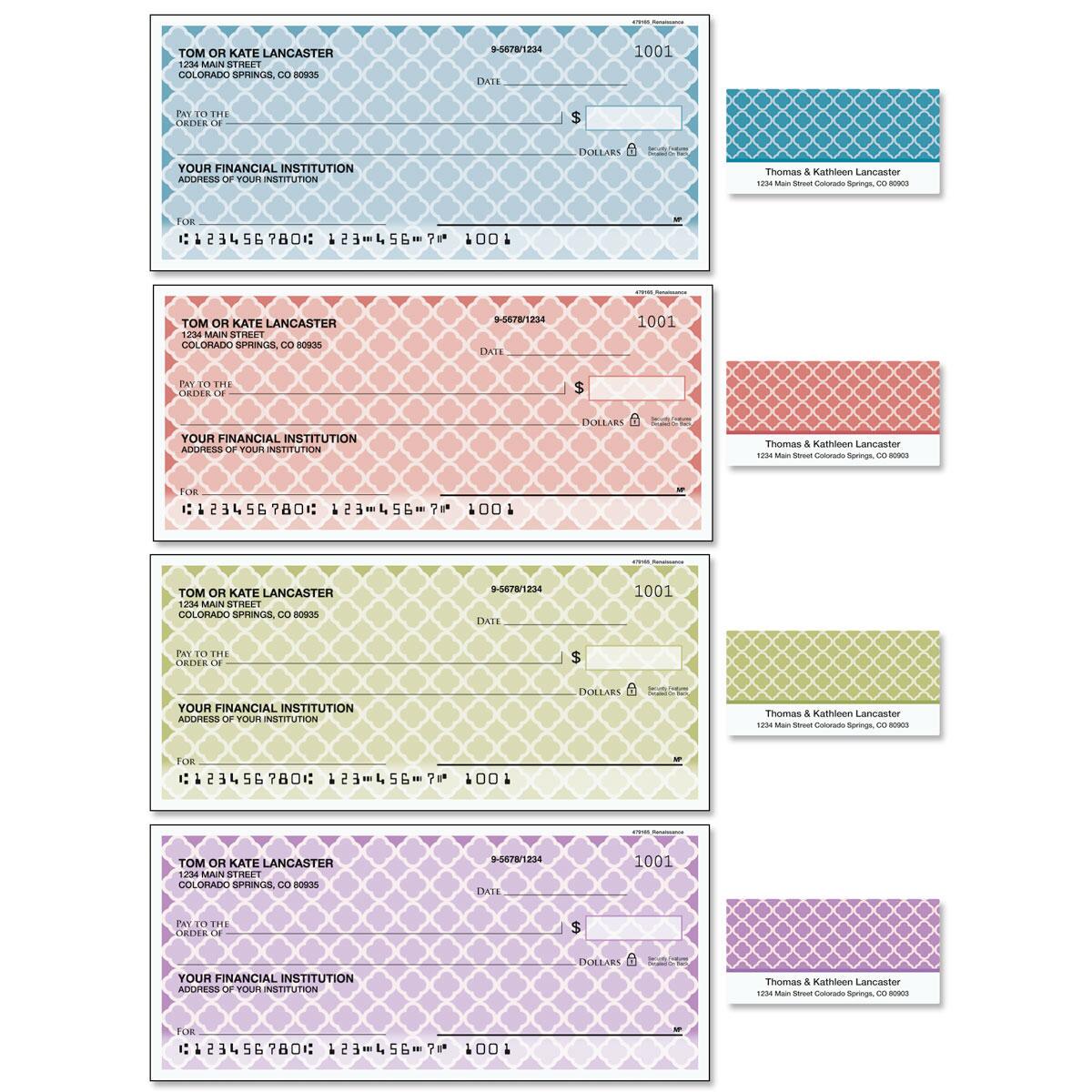 Renaissance Single Checks with Matching Labels | Current Catalog