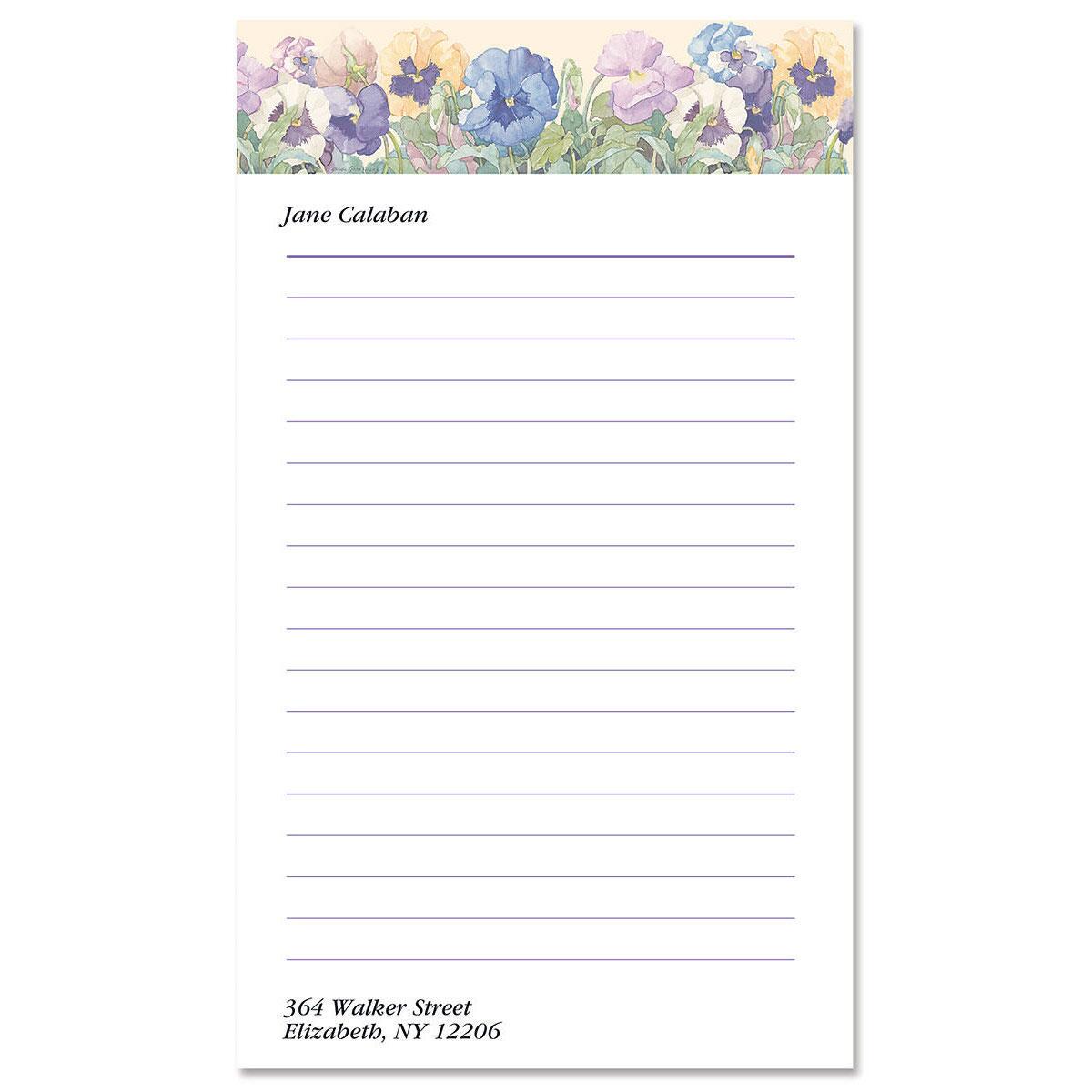 Sandi's Pansies Personalized Notepad | Current Catalog