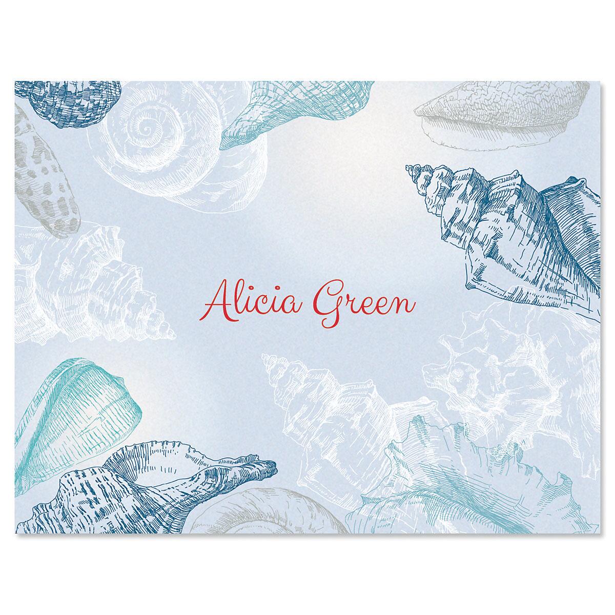 Seashells Personalized Note Cards | Current Catalog