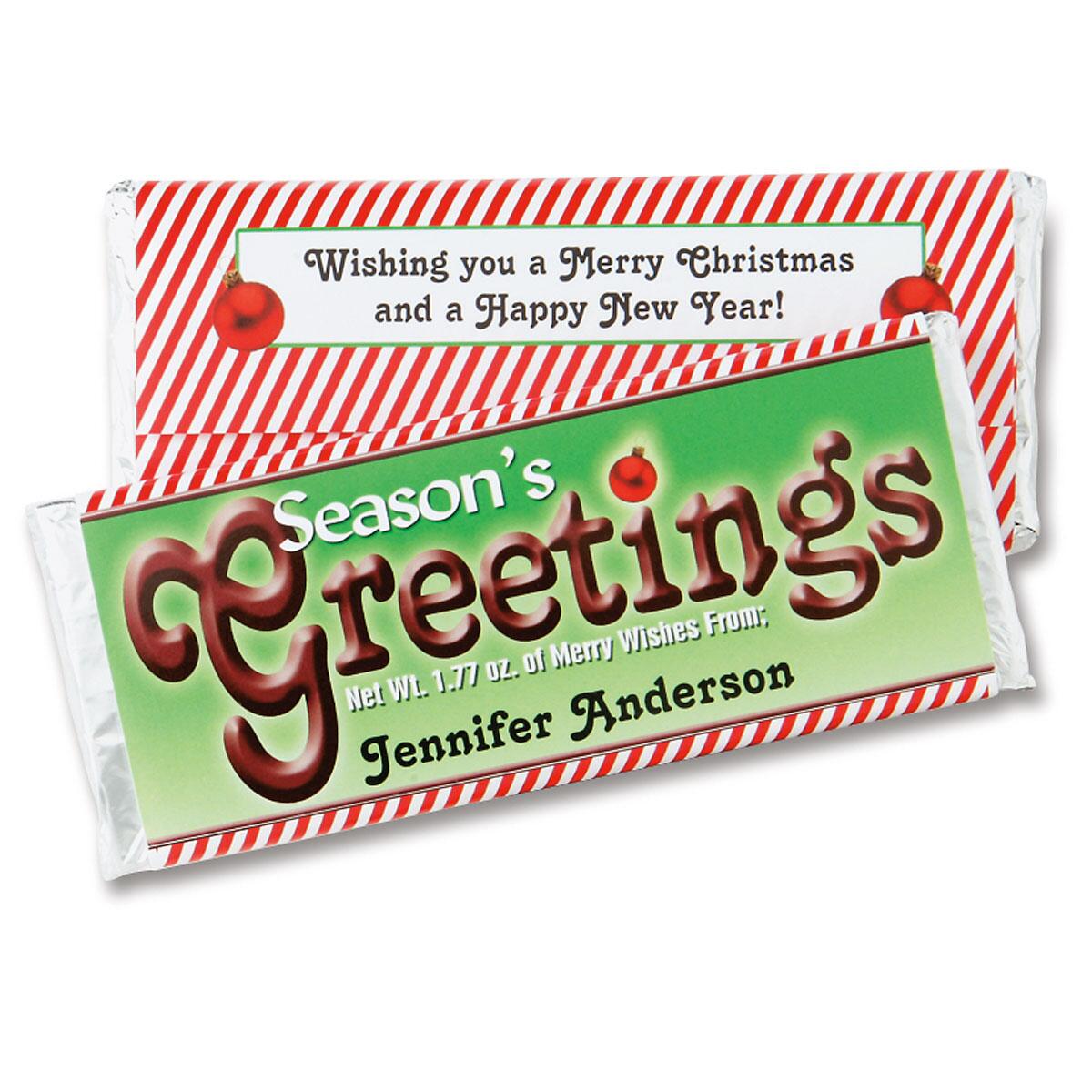Season's Greetings Candy Bar Wrappers | Current Catalog