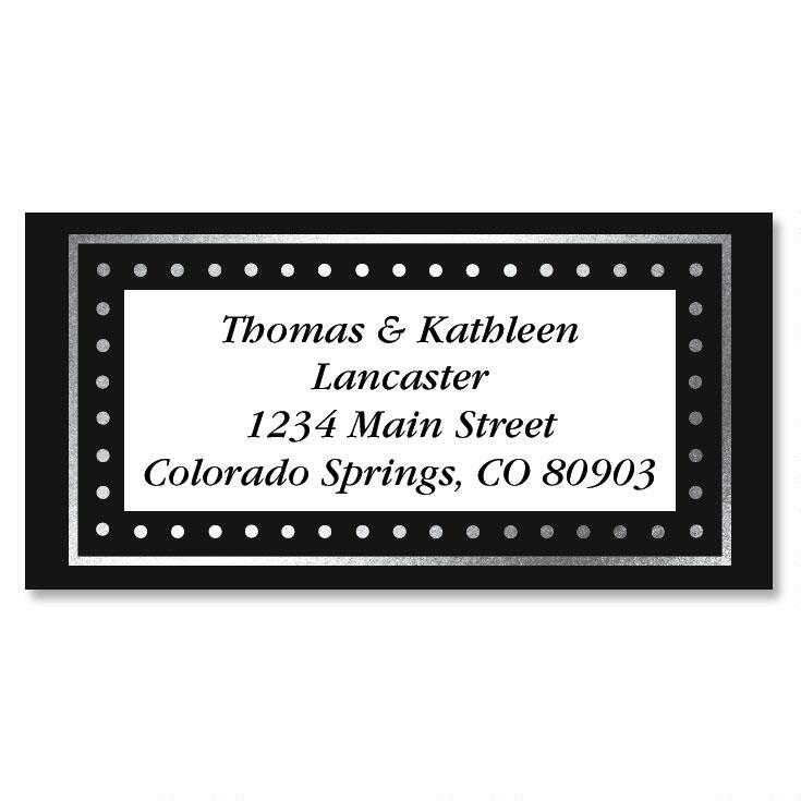 Silver Dots Foil Border Address Labels | Current Catalog