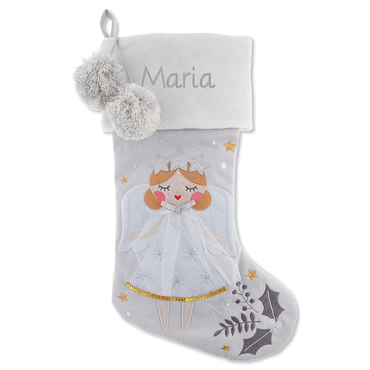 Personalized Embroidered Angel Blonde Hair Stocking by Stephen Joseph ...