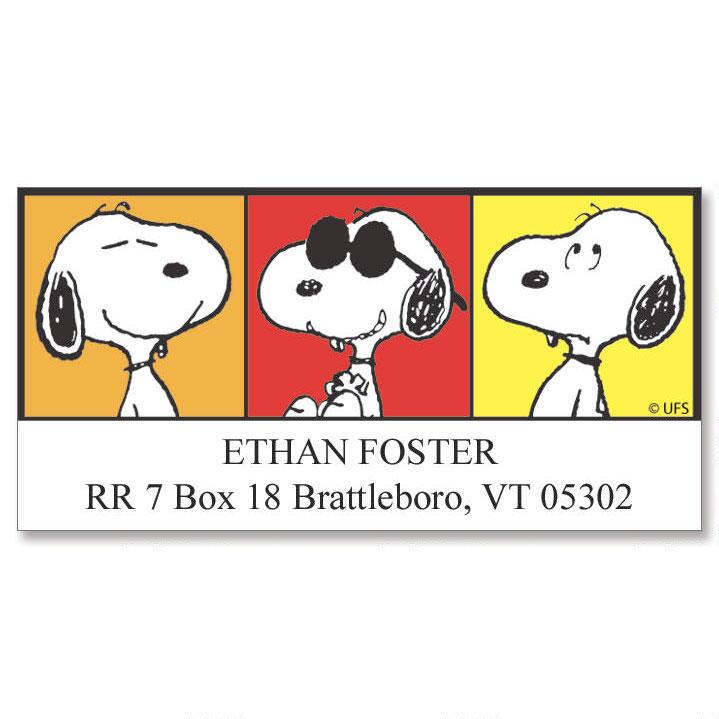 peanuts snoopy-portraits-address-labels-l326 | Current Catalog