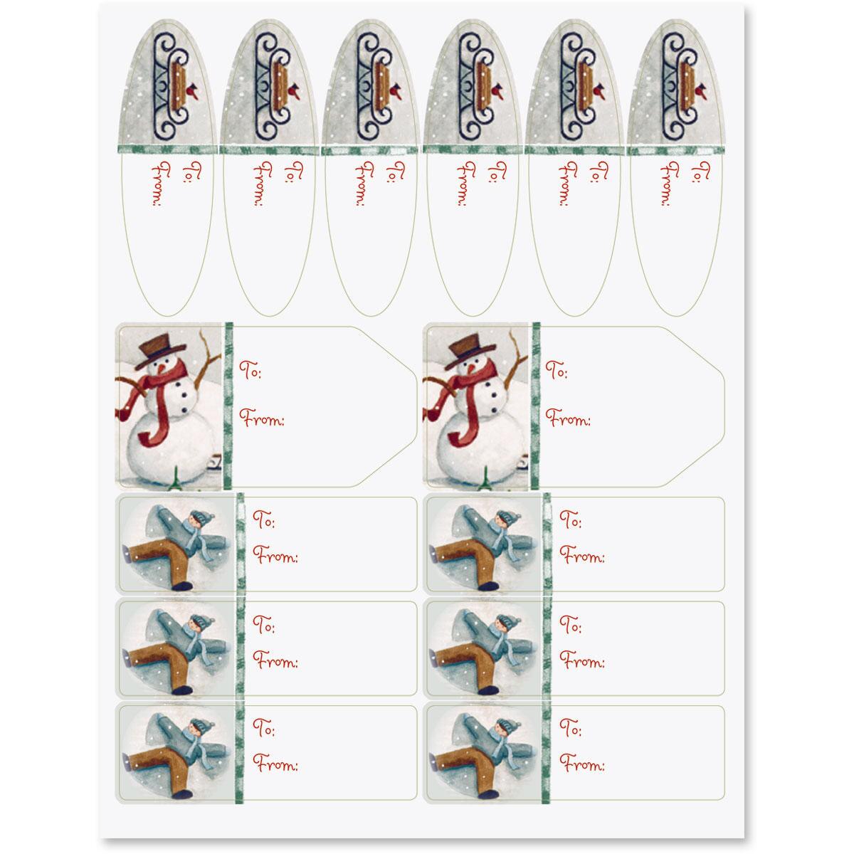 Snow Days Gift Wrap To/From Labels | Current Catalog