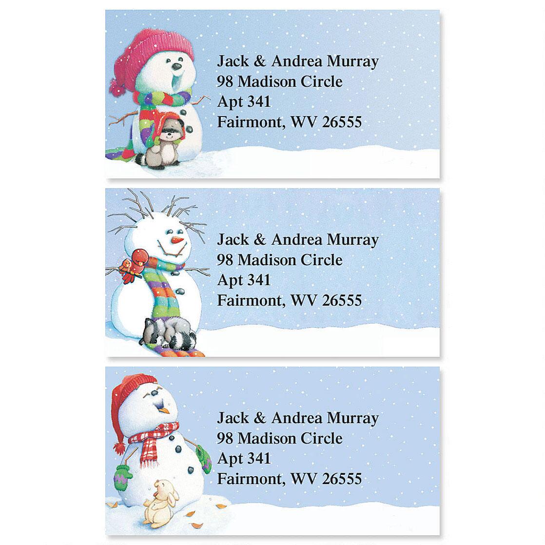 Snowman Delights Border Address Labels | Current Catalog