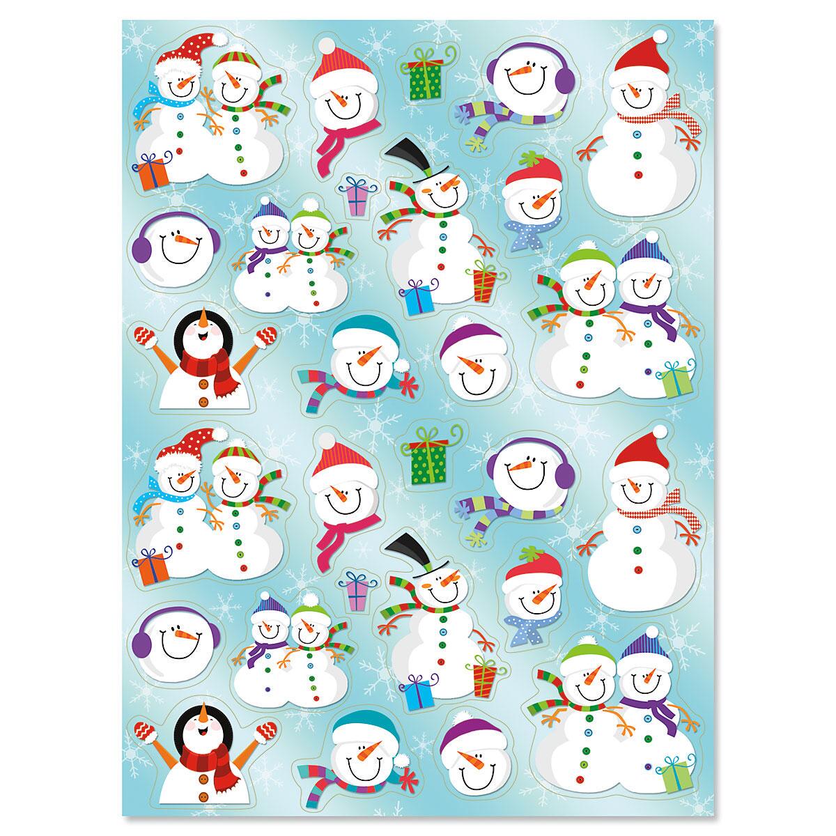 Snowmen in Hats Stickers | Current Catalog