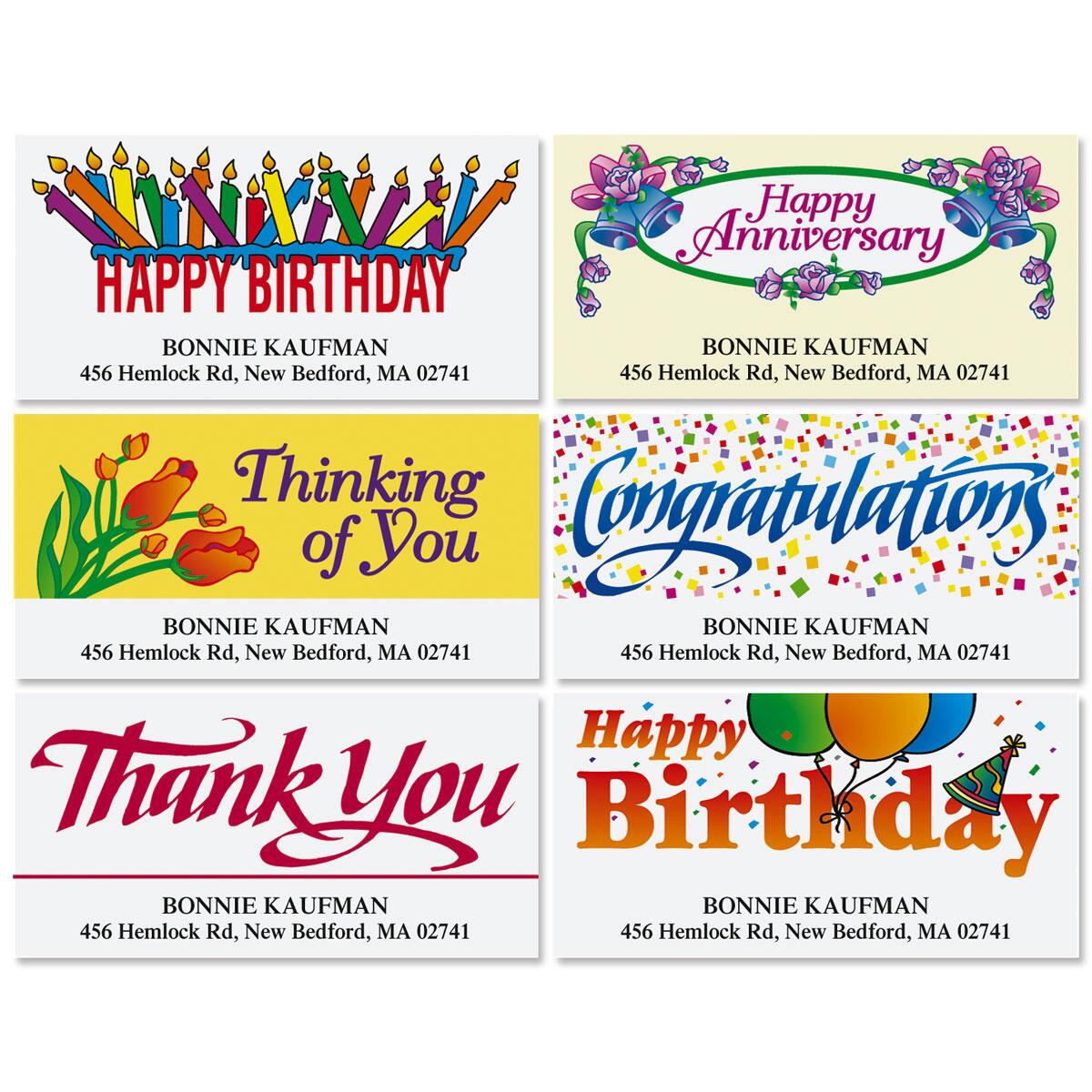 Occasions Deluxe Address Labels (6 Designs) | Current Catalog