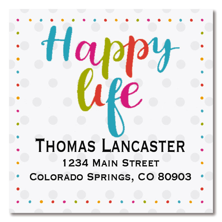 Happy Life Square Labels | Current Catalog