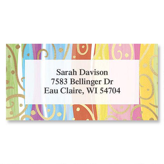 Stripes & Swirls Foil Border Address Labels | Current Catalog