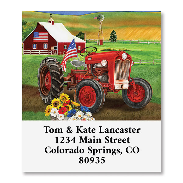 Patriotic Tractor Select Address Labels | Current Catalog