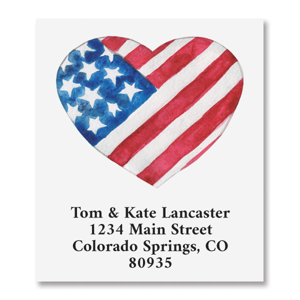 Patriotic Heart Select Address Labels | Current Catalog