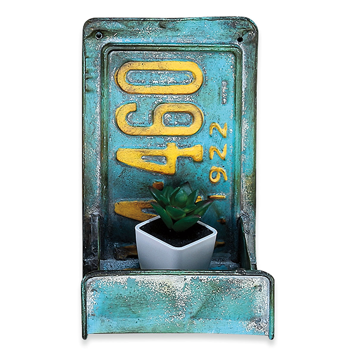 Metal License Plate Shelf - Blue | Current Catalog