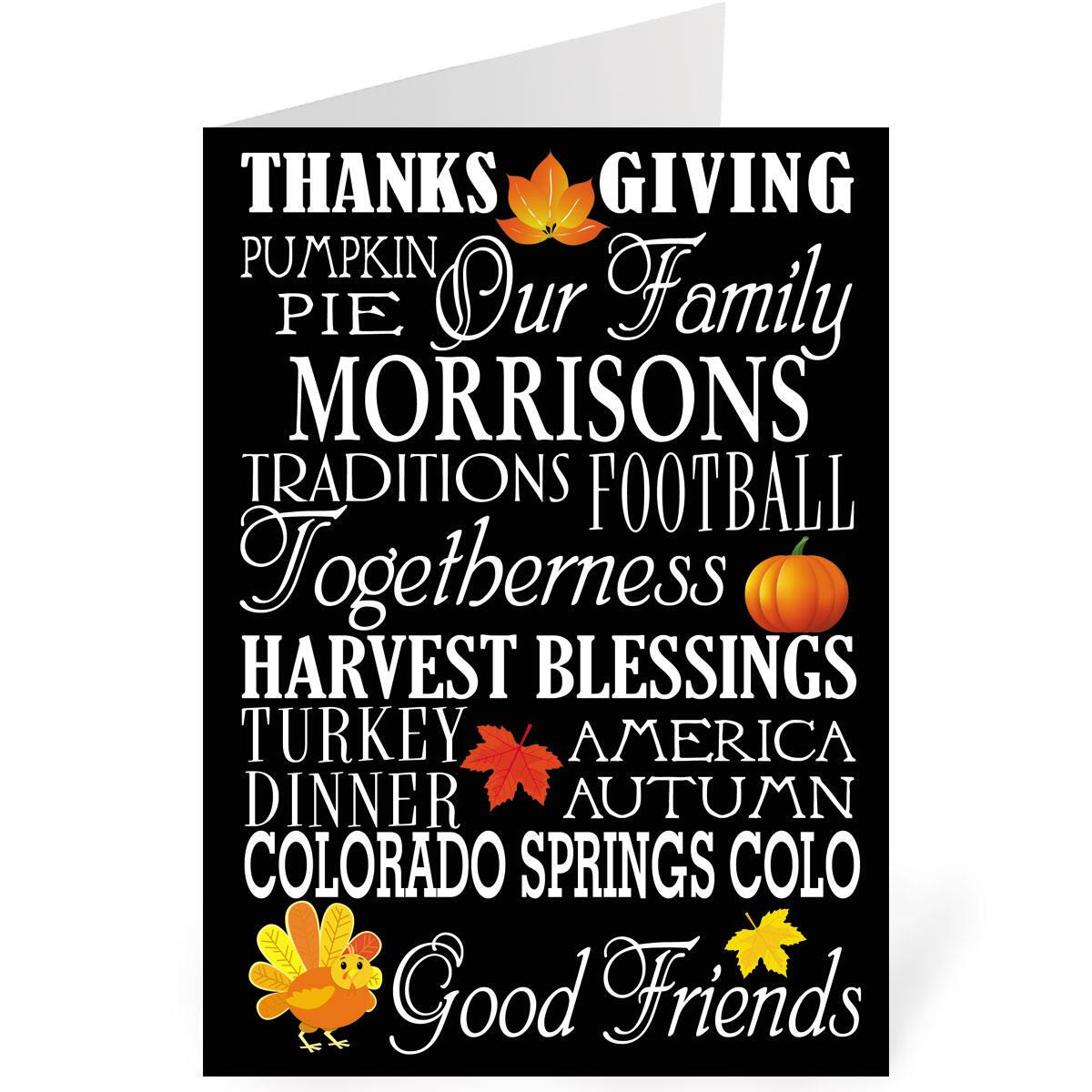 Thankful Personalized Thanksgiving Card | Current Catalog