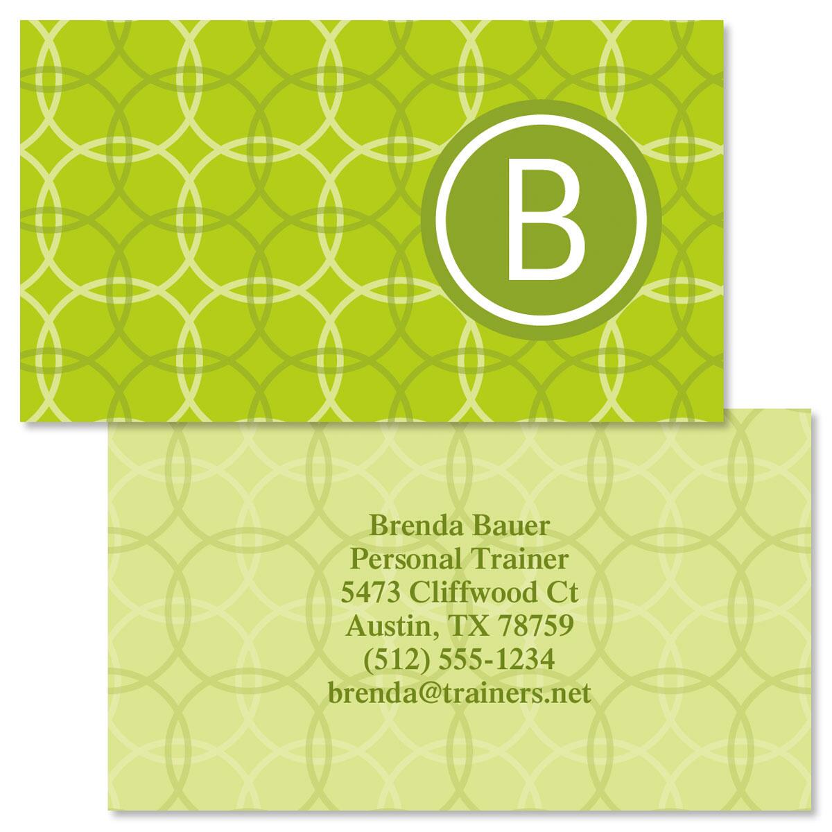 Trendy Monogram Designer Double-Sided Business Cards | Current Catalog