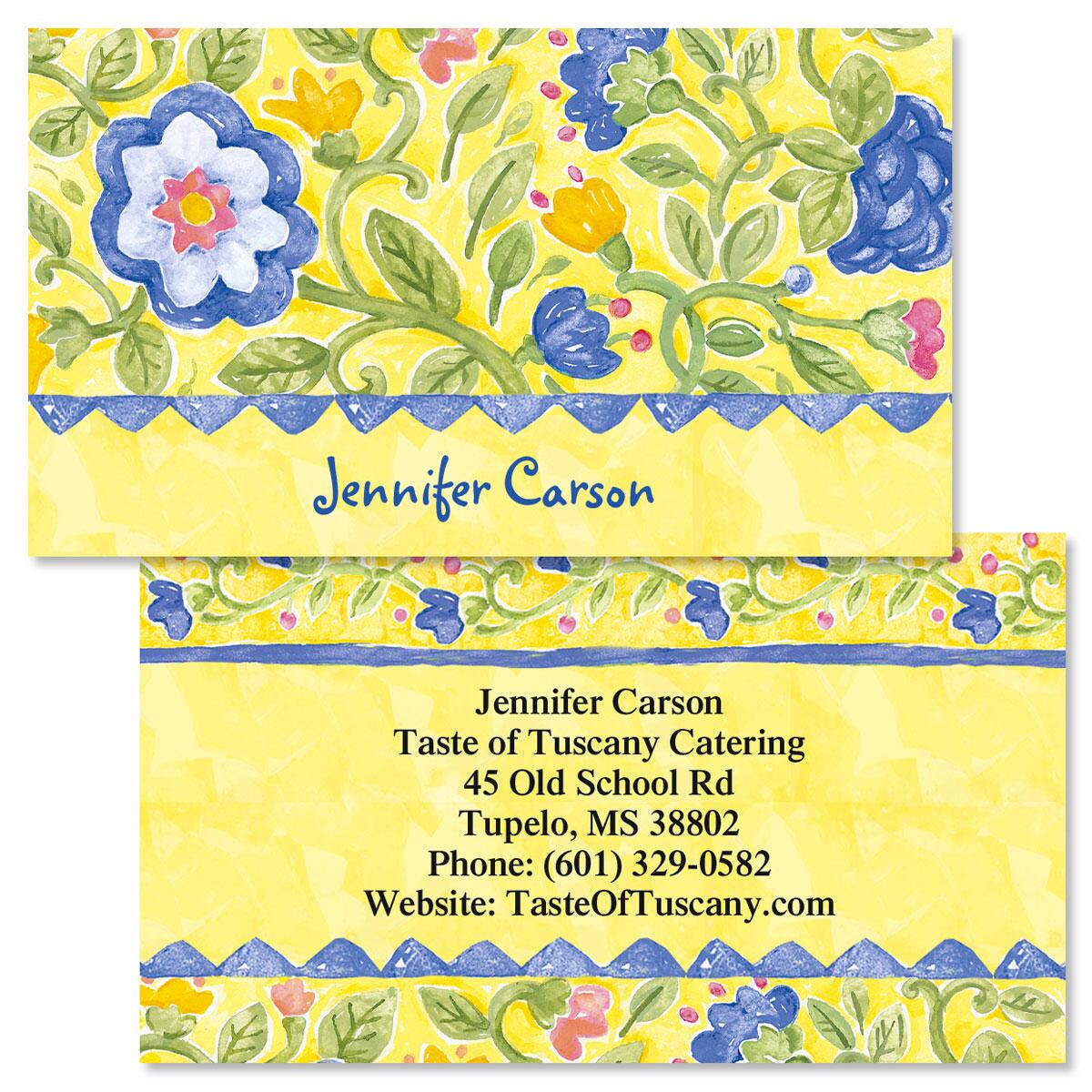 Tuscan Sun Designer Double-Sided Business Cards | Current Catalog