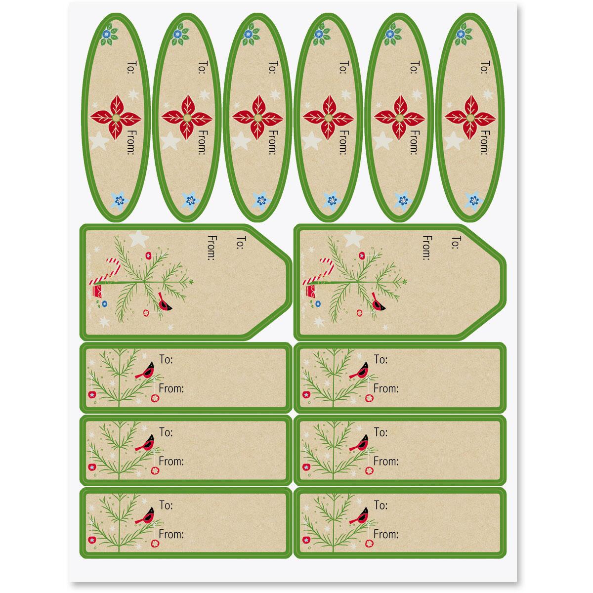 Twinkling Trees Gift Wrap To/From Labels | Current Catalog
